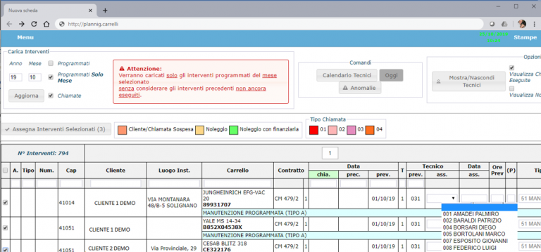 PLANNING SYSGEST CARRELLI – Systems Line